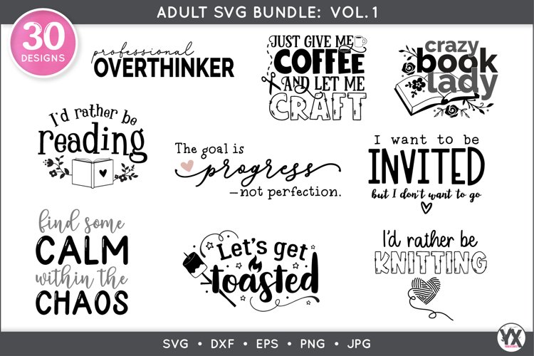Funny Adult SVG Bundle - Volume 1 (1650579) | SVGs | Design Bundles