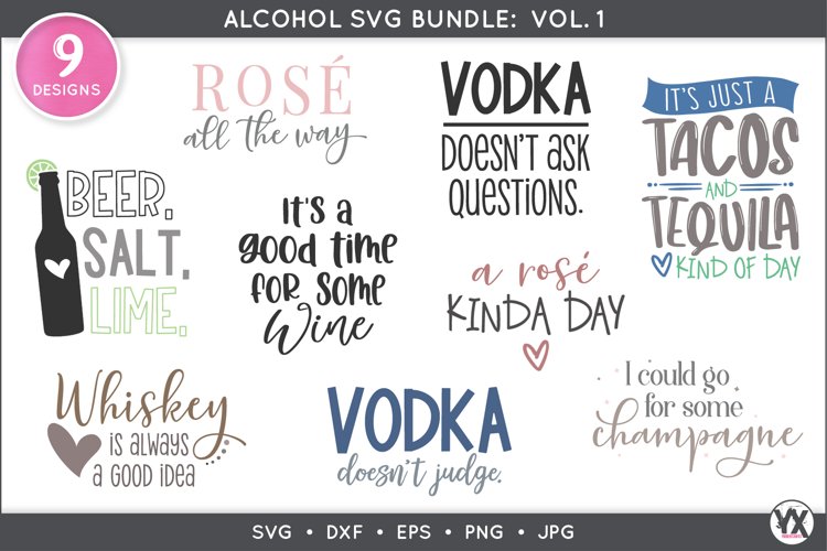 Funny Alcohol SVG Bundle (383249) | SVGs | Design Bundles