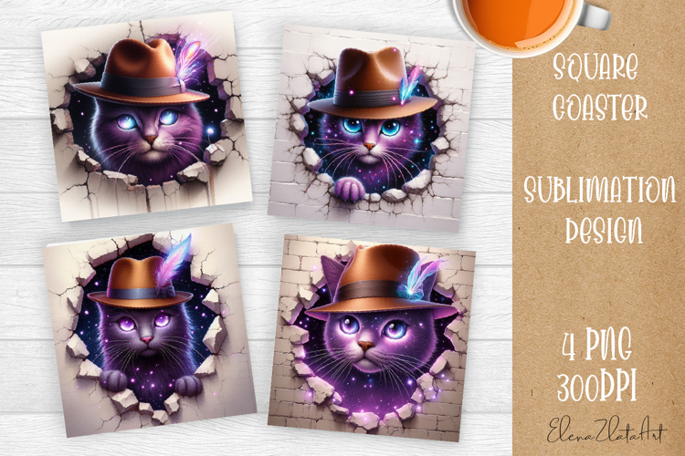 Funny animal, Broken Brick Wall coaster Print (5388602)