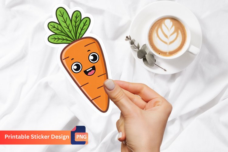 Funny Carrot Sticker, Funny Food Sticker, Vegetable Decals