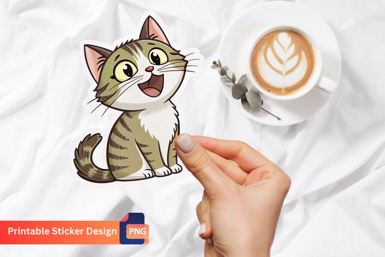 Funny Cat Sticker, Cute Cat Decal, Cat Lovers Sticker