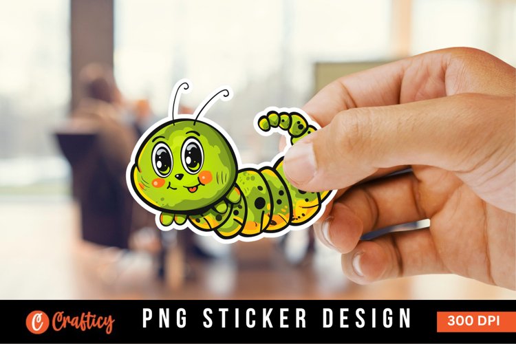 Funny Caterpillar Sticker,Adorable sticker,Playful sticker