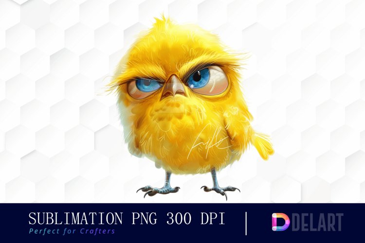 Funny Grumpy Bird Watercolor Clipart