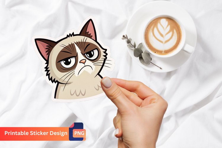 Funny Grumpy Cats Sticker, Grumpy Cat Decals