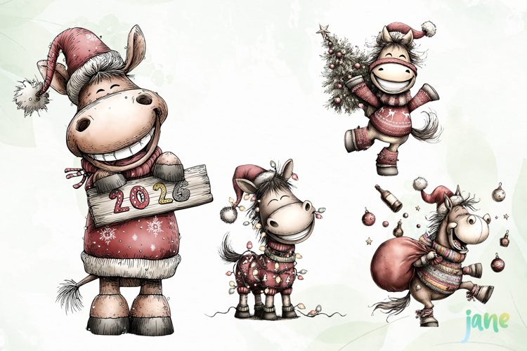 Funny Horses Cliparts Sublimation (6366095)