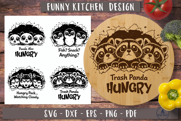 Funny Kitchen Humor SVG Hungry animal