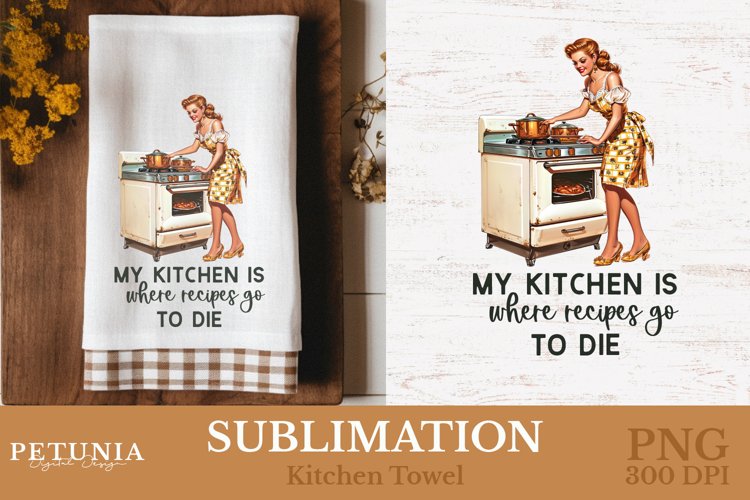 Funny Kitchen Towel Sublimation Design