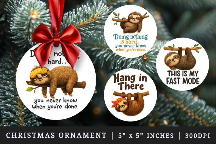 Funny Quotes round ornaments sublimation design