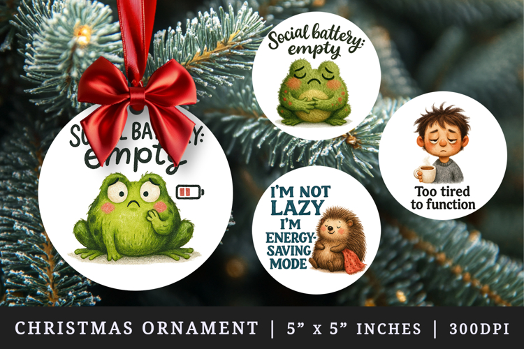 Funny Quotes round ornaments sublimation design