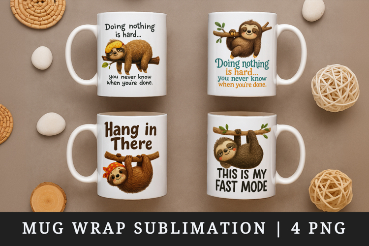 Funny Quotes mug wrap printable sublimation design