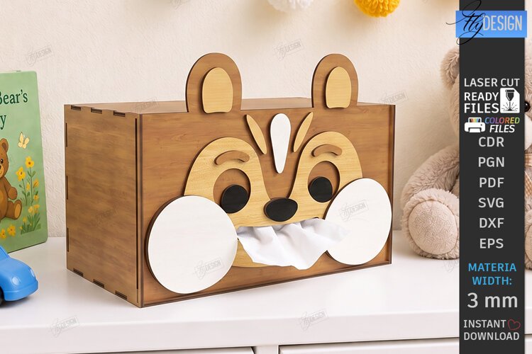 Funny Tissue Box Laser Cut | Funny Hamster | Organizer
