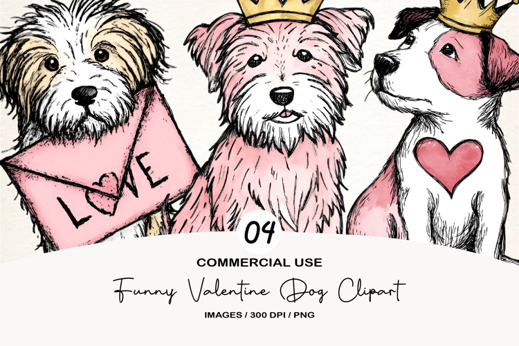 Funny Valentine Dog Clipart (6446983)