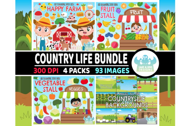 Country Life Clipart Bundle 1 - Lime and Kiwi Designs (1382438 ...