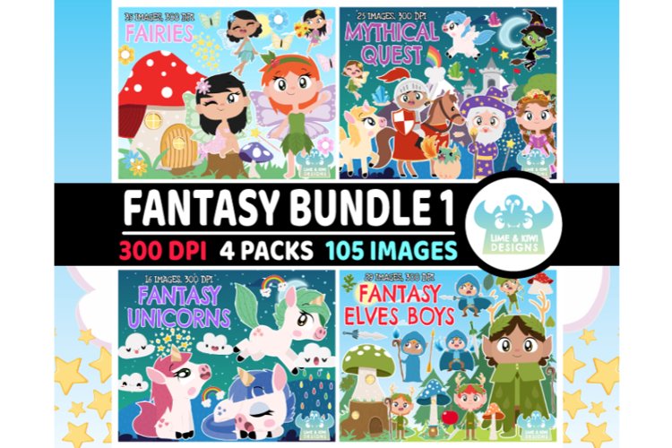 Fantasy Clipart Bundle 1 - Lime and Kiwi Designs