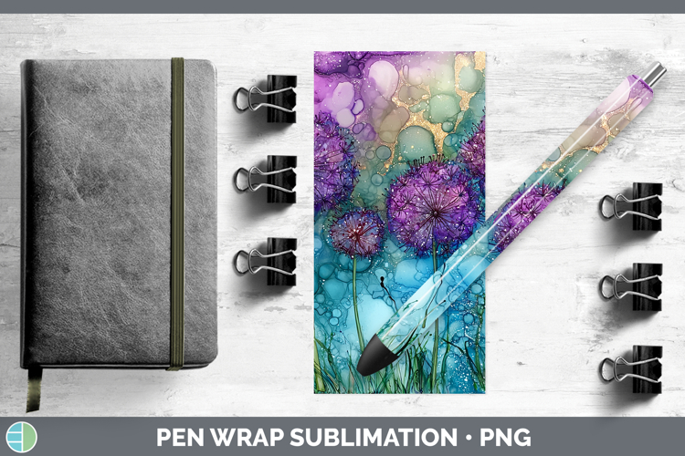 Galaxy Allium Pen Wrap Sublimation Pen Designs