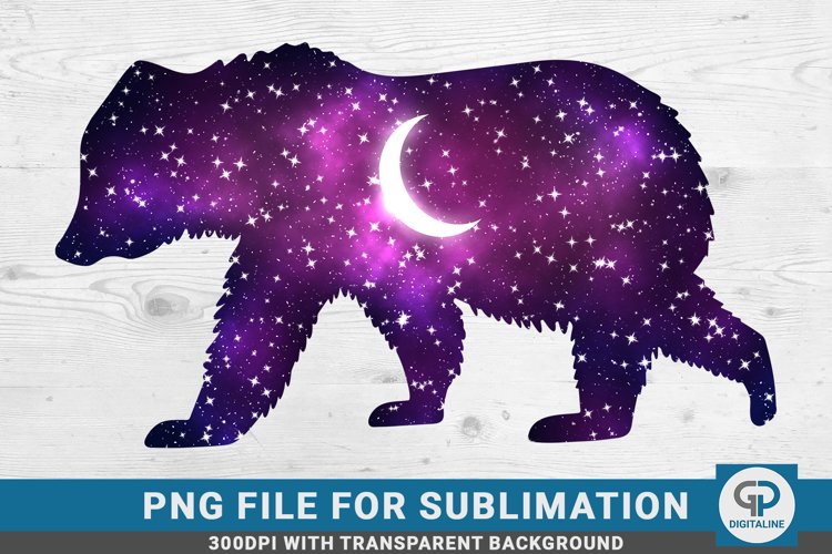 Galaxy Bear PNG Sublimation, Space Bear PNG