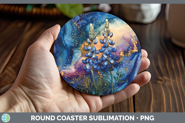 Galaxy Bluebonnet Round Coaster Sublimation Coaster Designs