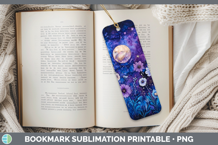 Galaxy Boho Florals Bookmark Sublimation Printable Designs