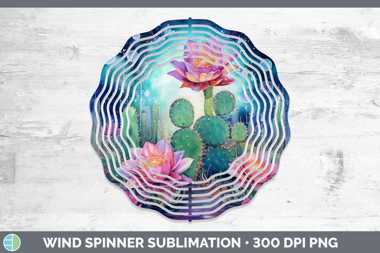 Galaxy Cactus Wind Spinner Sublimation Spinner Designs
