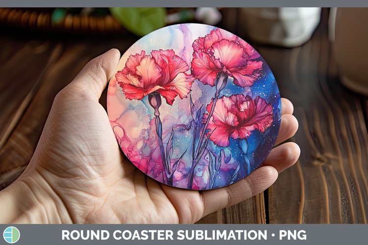 Galaxy Carnation Round Coaster Sublimation Coaster Designs