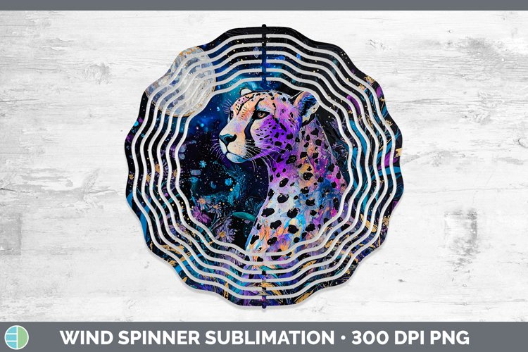 Galaxy Cheetah Wind Spinner Sublimation Spinner Designs