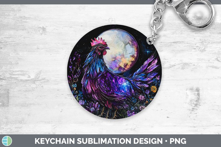 Galaxy Chicken Keychain Sublimation Keyring Designs