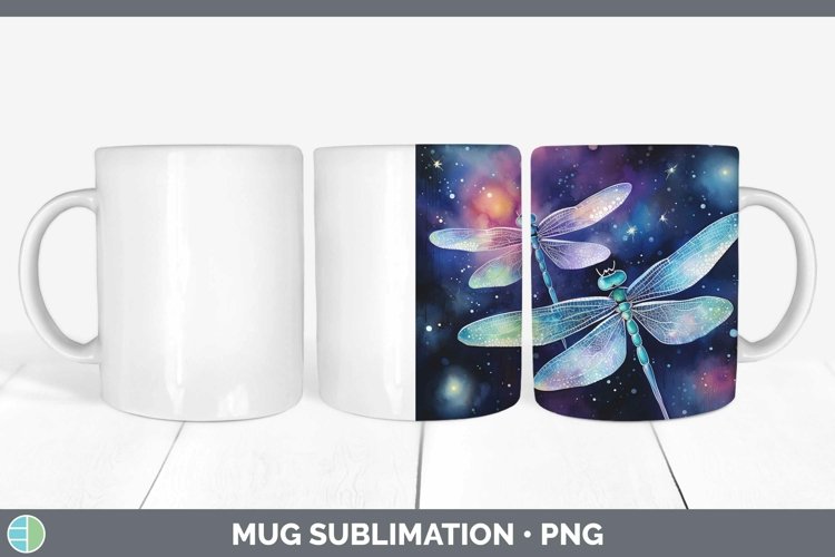 Galaxy Dragonfly Mug Wrap Sublimation Coffee Cup Designs