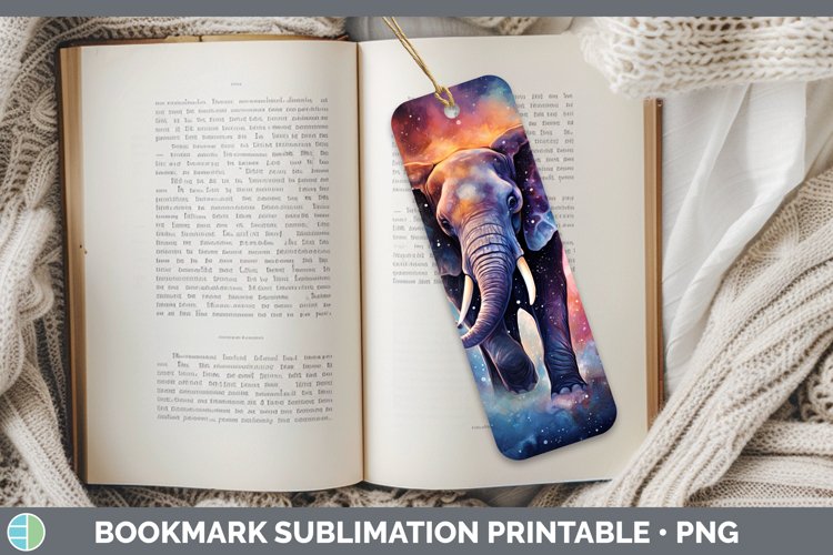 Galaxy Elephant Bookmark Sublimation Printable Designs