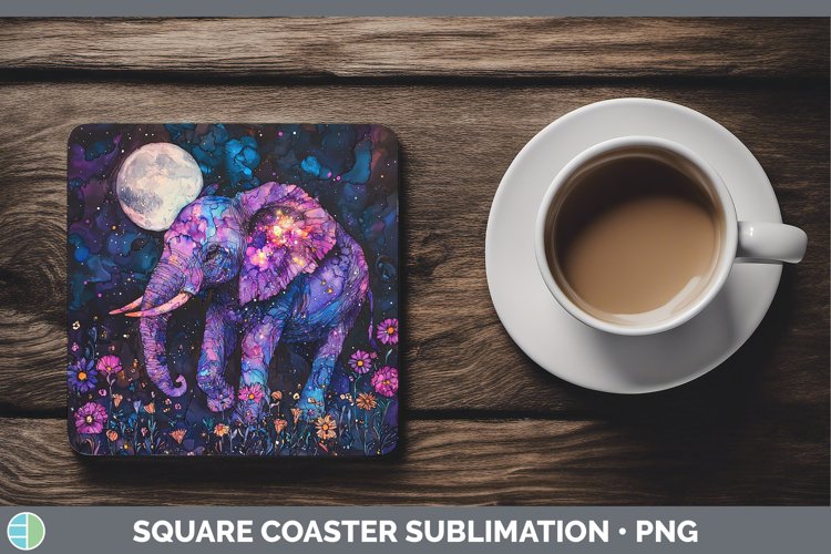 Galaxy Elephant Square Coaster Sublimation Coaster Designs