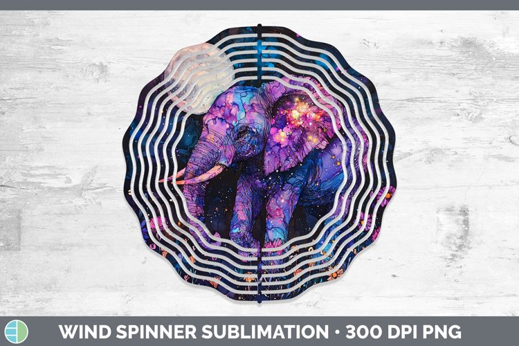 Galaxy Elephant Wind Spinner Sublimation Spinner Designs
