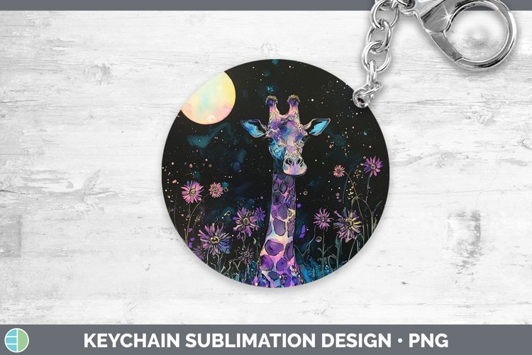 Galaxy Giraffe Keychain Sublimation Keyring Designs