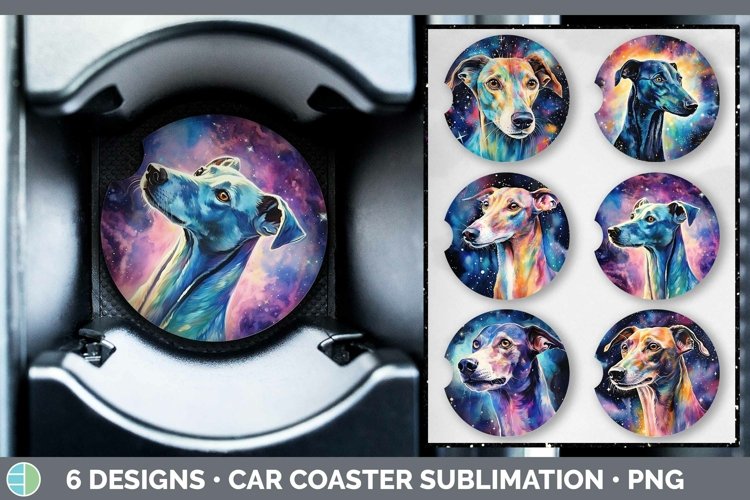 Galaxy Greyhound Dog Car Coaster | Bundle Coaster Designs