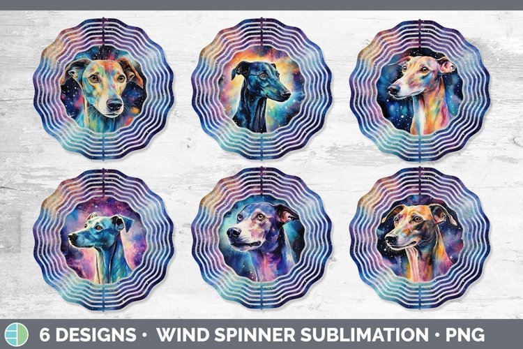 Galaxy Greyhound Dog Wind Spinner | Bundle Spinner Designs