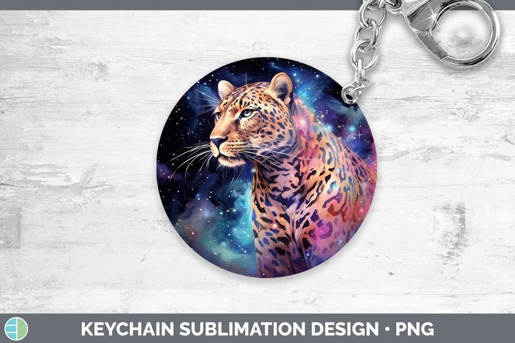 Galaxy Leopard Keychain Sublimation Keyring Designs
