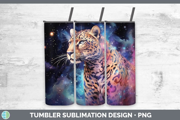 Galaxy Leopard Tumbler Sublimation 20 oz Skinny Tumbler Desi