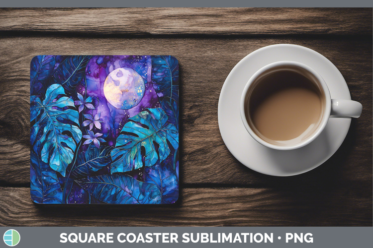 Galaxy Monstera Square Coaster Sublimation Coaster Designs