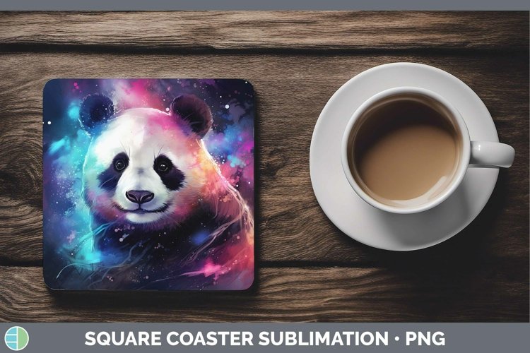 Galaxy Panda Square Coaster Sublimation Coaster Designs