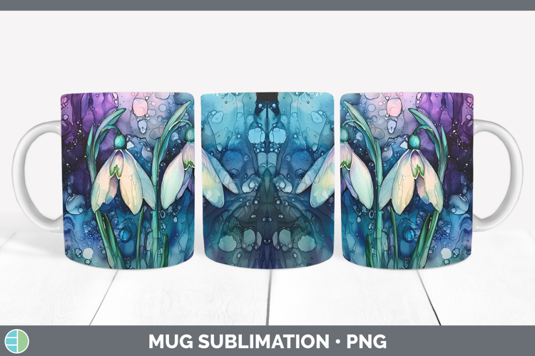 Galaxy Snowdrop Mug Wrap Sublimation Coffee Cup Designs
