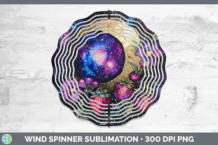 Galaxy Strawberry Wind Spinner Sublimation Spinner Designs