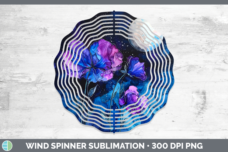 Galaxy Sweet Pea Wind Spinner Sublimation Spinner Designs