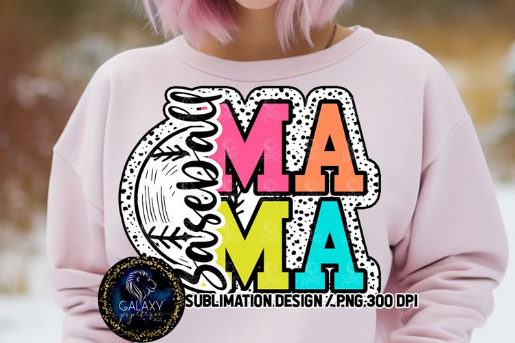 Baseball Mama Sublimation PNG | Dalmatian Polka dots