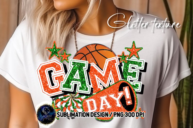 Green Orange Basketball Game Day Cheer Sublimation (2902674)