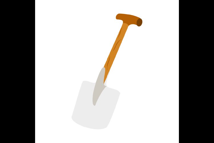Hoe with a sturdy wooden handle and vector illustration