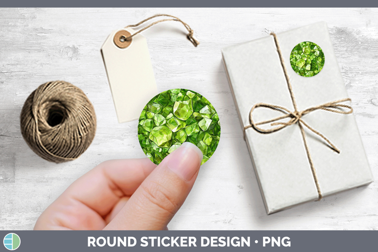 Gems Peridot Stickers | Round Labels Designs