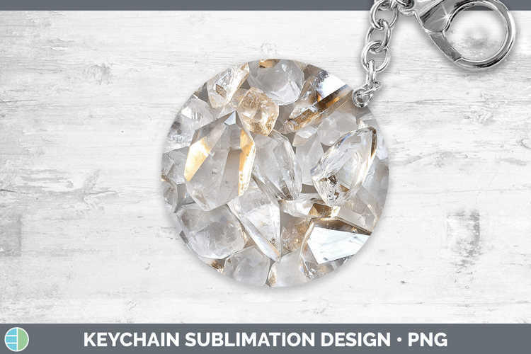 Gems Quartz Keychain Sublimation Keyring Designs