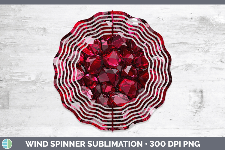 Gems Ruby Wind Spinner Sublimation Spinner Designs