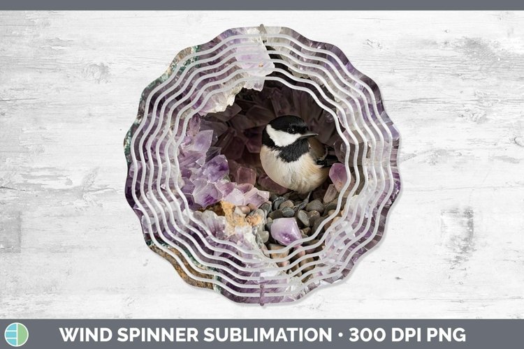 Geode 3D Chickadee Wind Spinner | Sublimation Spinner Design