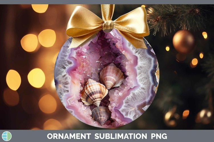 Geode 3D Seashell Ornament | Sublimation Bauble Designs