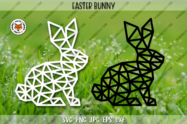 Easter Bunny Geometric SVG, Bunny Paper Cut SVG