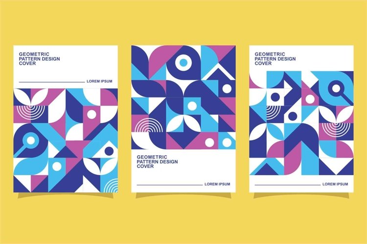 Geometric pattern cover design collection Cdr, Ai